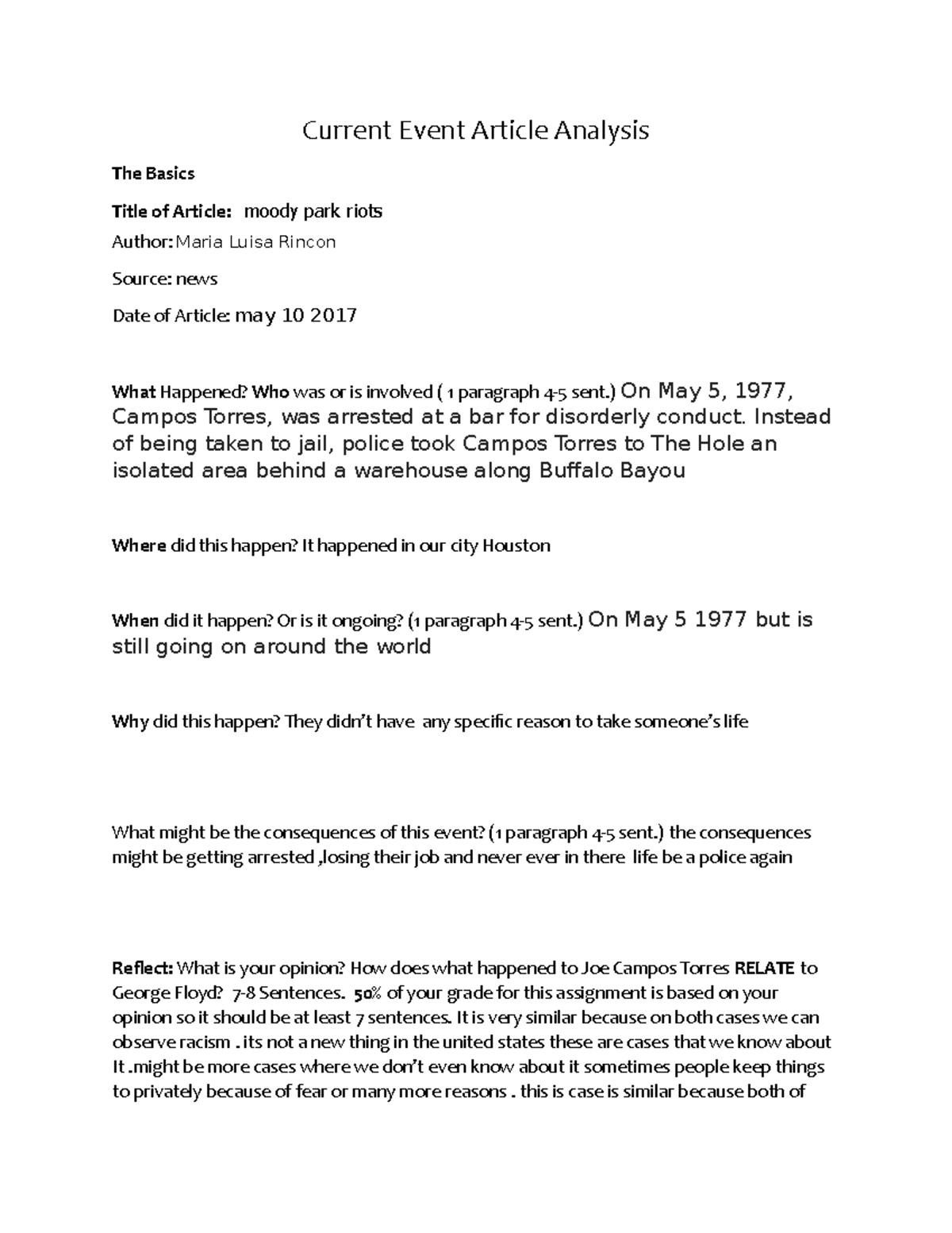 Current Events Analysis- Joe Campos Torres-George Floyd 11 - Current ...