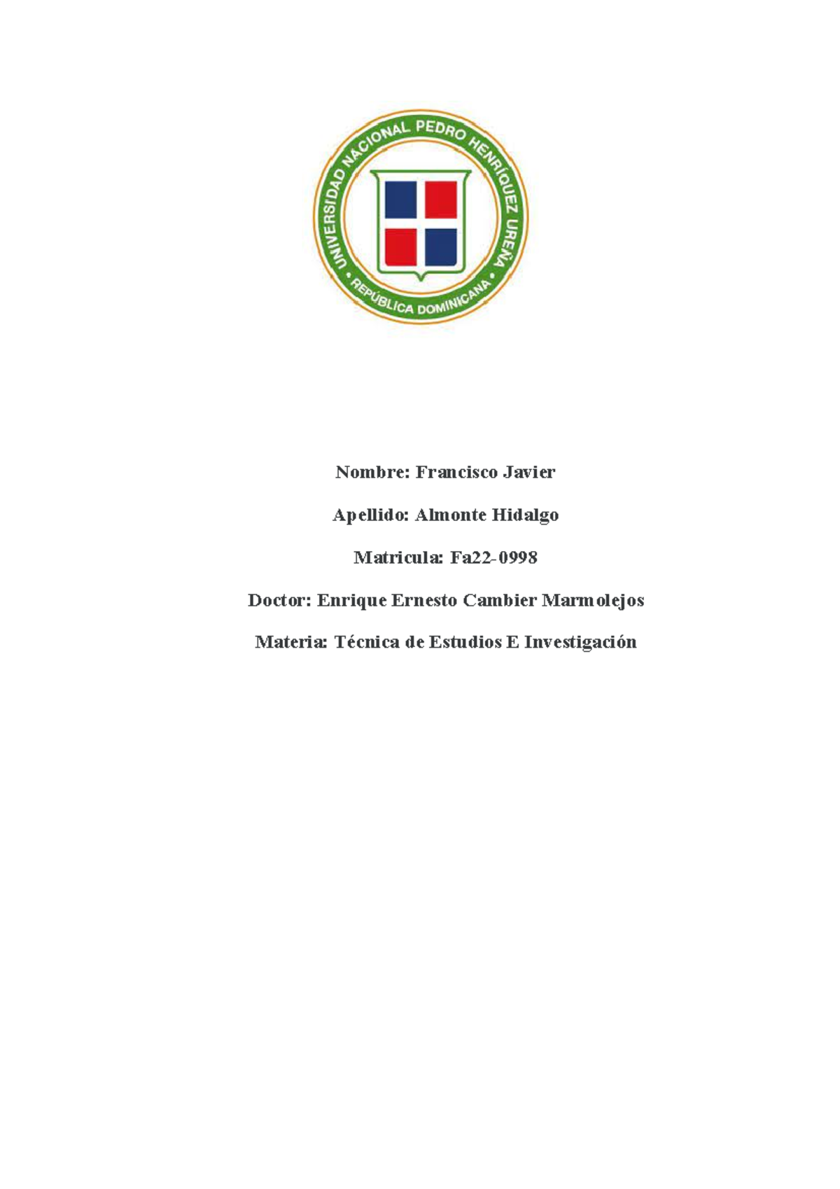 Elaboración de resúmenes y esquemas - Nombre: Francisco Javier Apellido ...