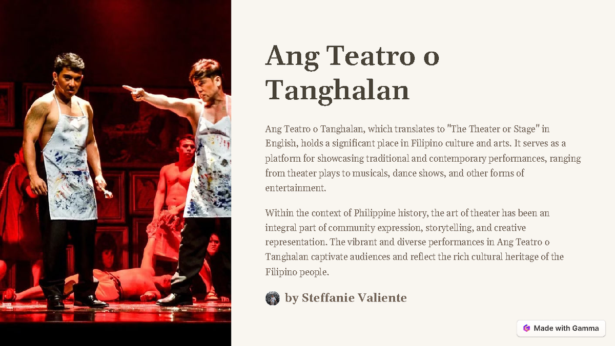 Untitled - Education - Ang Teatro o Tanghalan Ang Teatro o Tanghalan ...