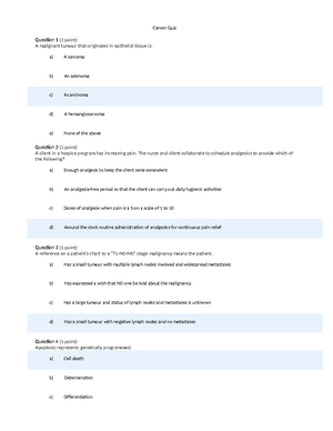 The Immune Response Quiz - The Immune Response Quiz Question 1 (1 point ...