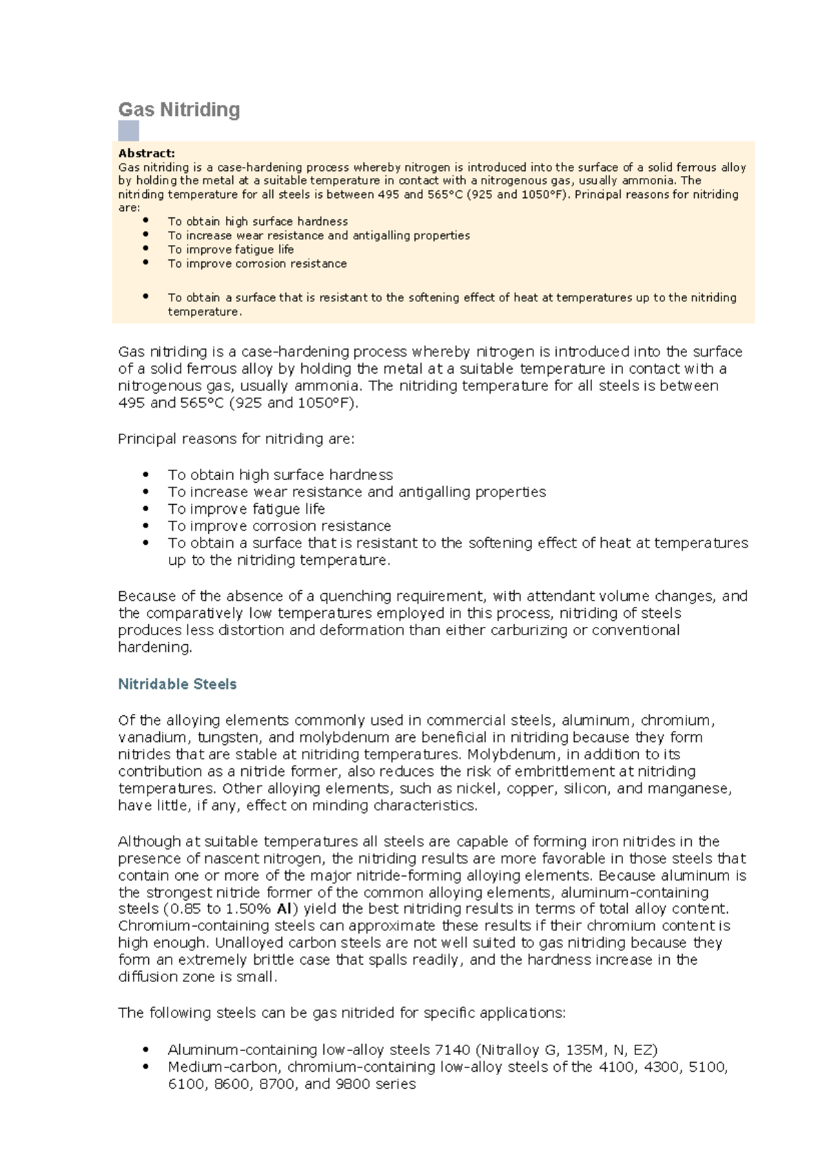 Gas Nitriding - Heat Treatment - Gas Nitriding Abstract: Gas nitriding ...