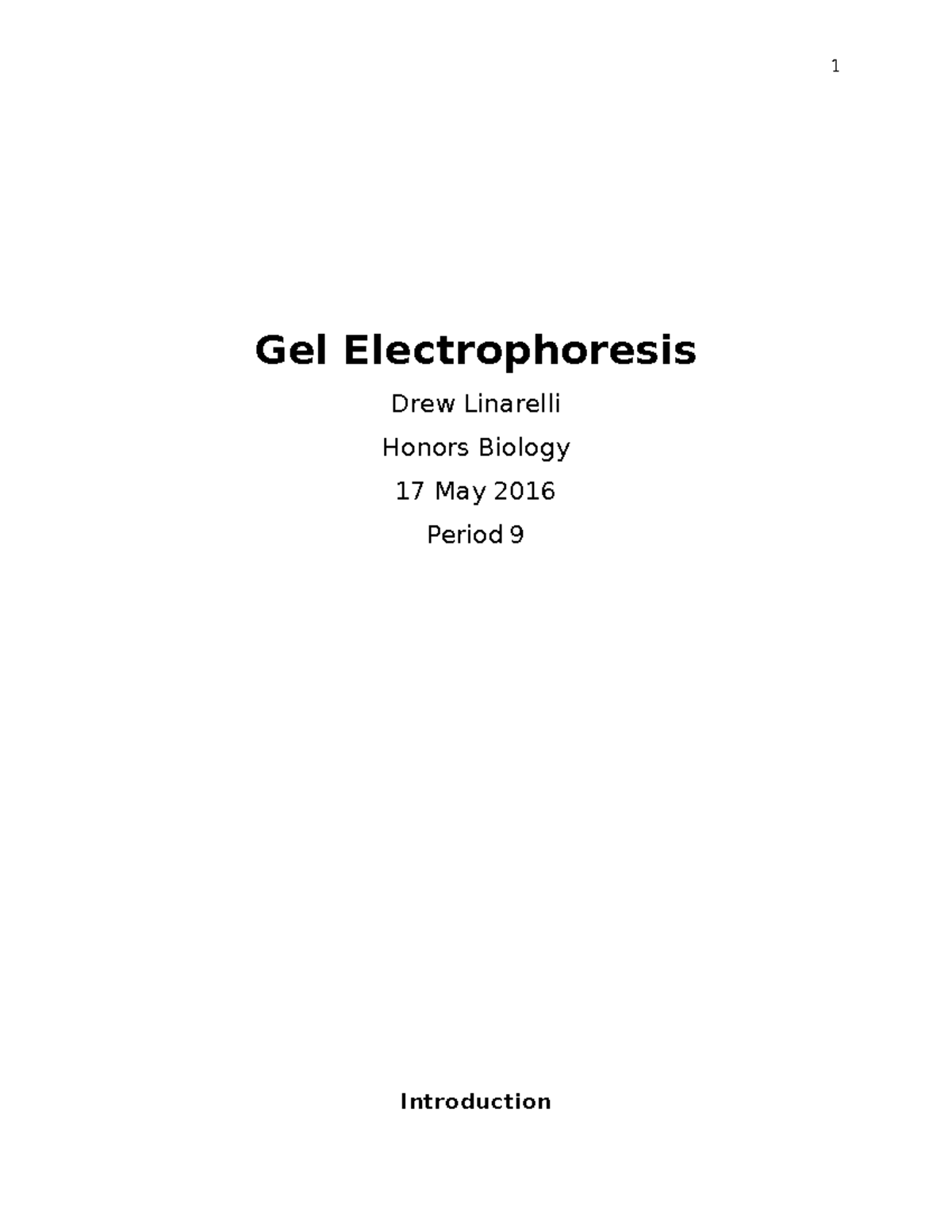 313617375 gel electrophoresis lab report - Gel Electrophoresis Drew ...