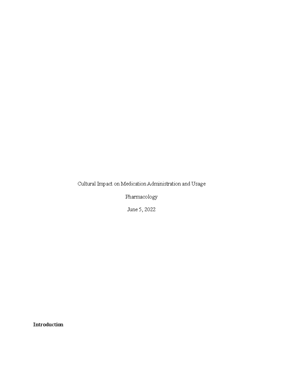 Pharm Module 9 Cultural Impact - Cultural Impact on Medication ...