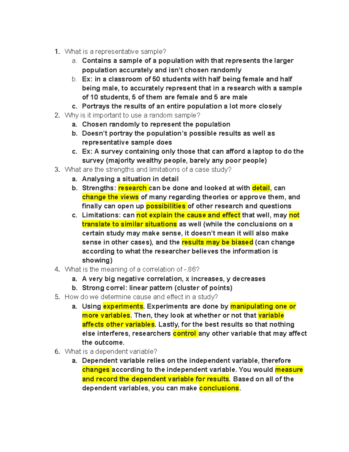 Pyschology Chapter 2 - Tutorial Q and A - What is a representative ...