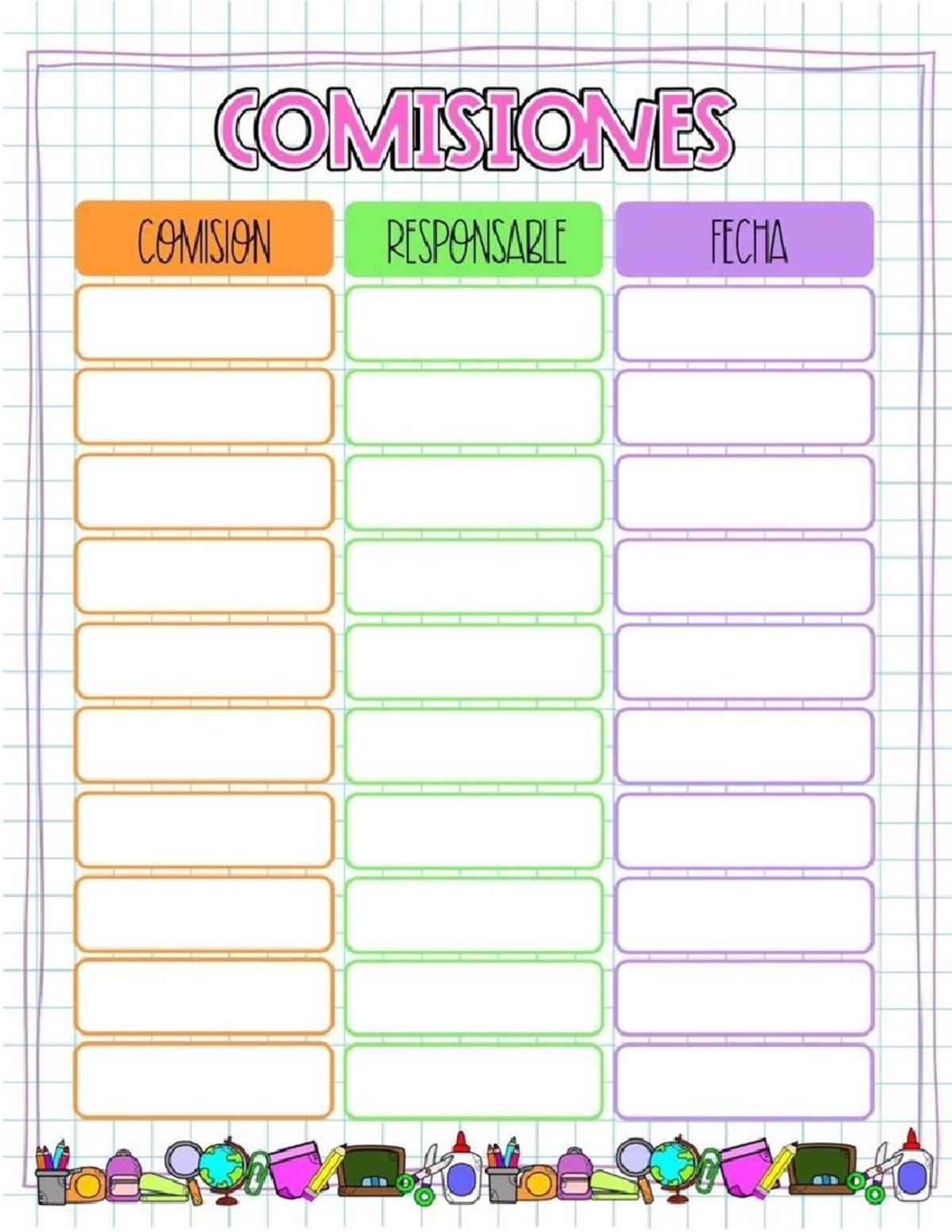 Doc1 - TRABAJO - COMISIONES COMISION RESPONSABLE FECHA good o COMISIONES COMISION RESPONSABLE ...