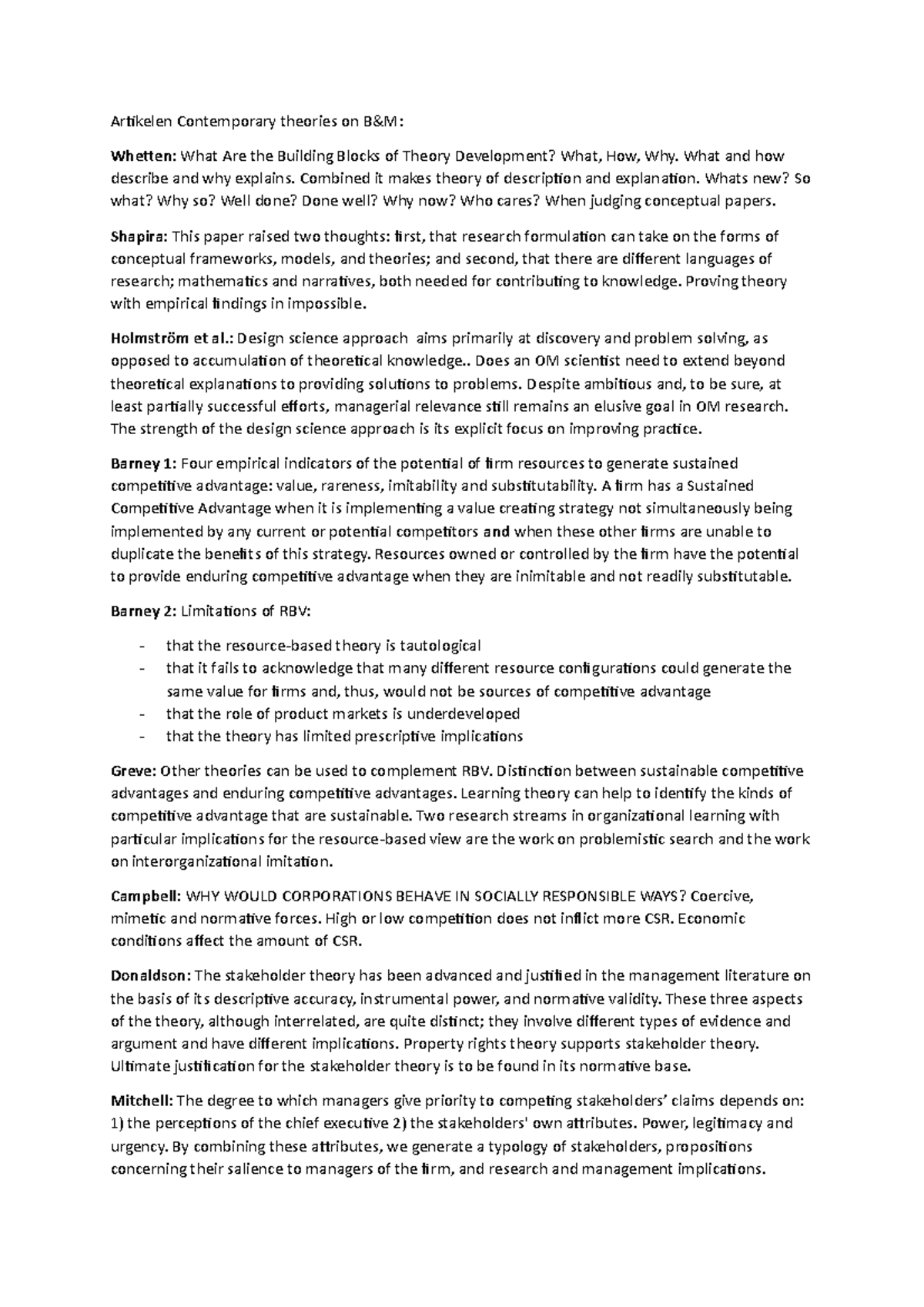 Artikelen Contemporary theories on BM - Artikelen Contemporary theories ...