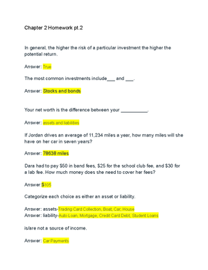 Chapter 3 homework Pt - help you with some answers on the home work ...