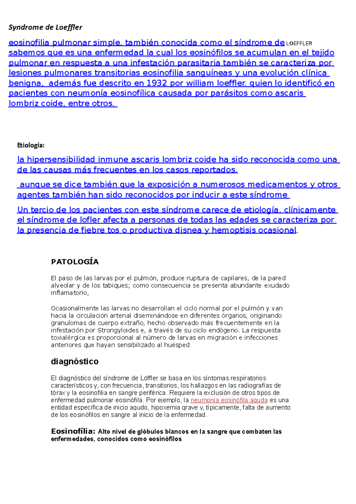 Generalidades de nematodod 0S exposicion - Syndrome de Loeffler ...