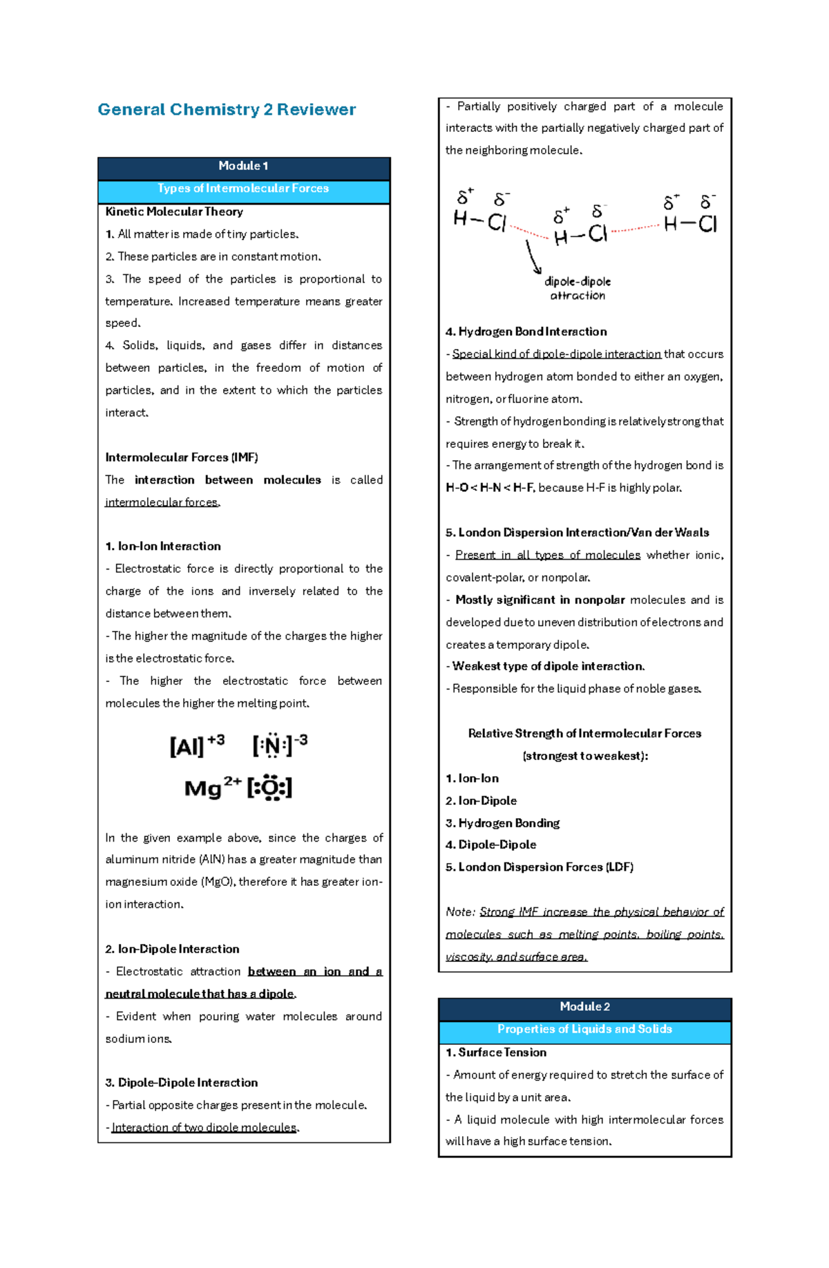 Genchem-reviewer - ..... - General Chemistry 2 Reviewer C FOR CHRIST ...