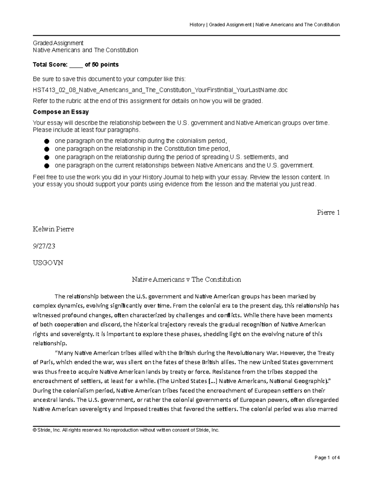 Native Americans v The Constitution - Graded Assignment Native ...