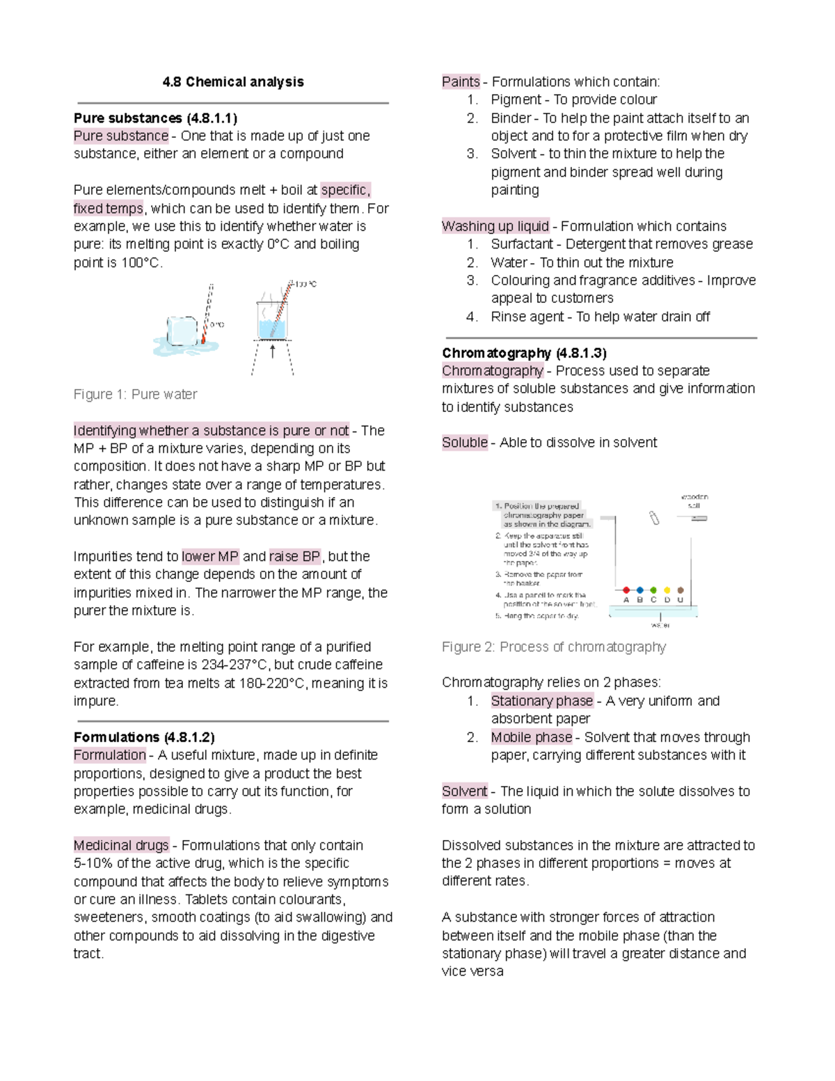 4.8 Chemical analysis - GCSE AQA Chemistry - 4 Chemical analysis Pure ...