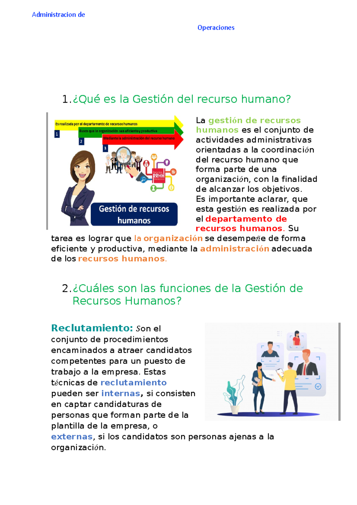 Foro de administracion de personal - 1.¿Qué es la Gestión del recurso humano? La gestión de ...
