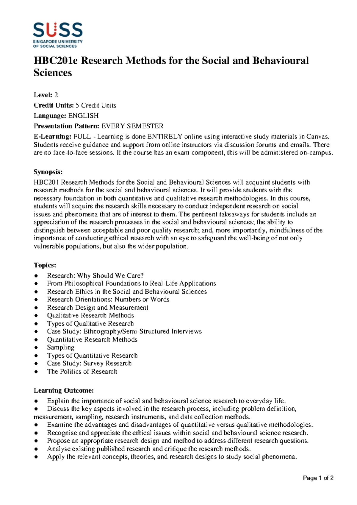 HBC201 - jsd nljecd'sqc s - HBC201e Research Methods for the Social and ...