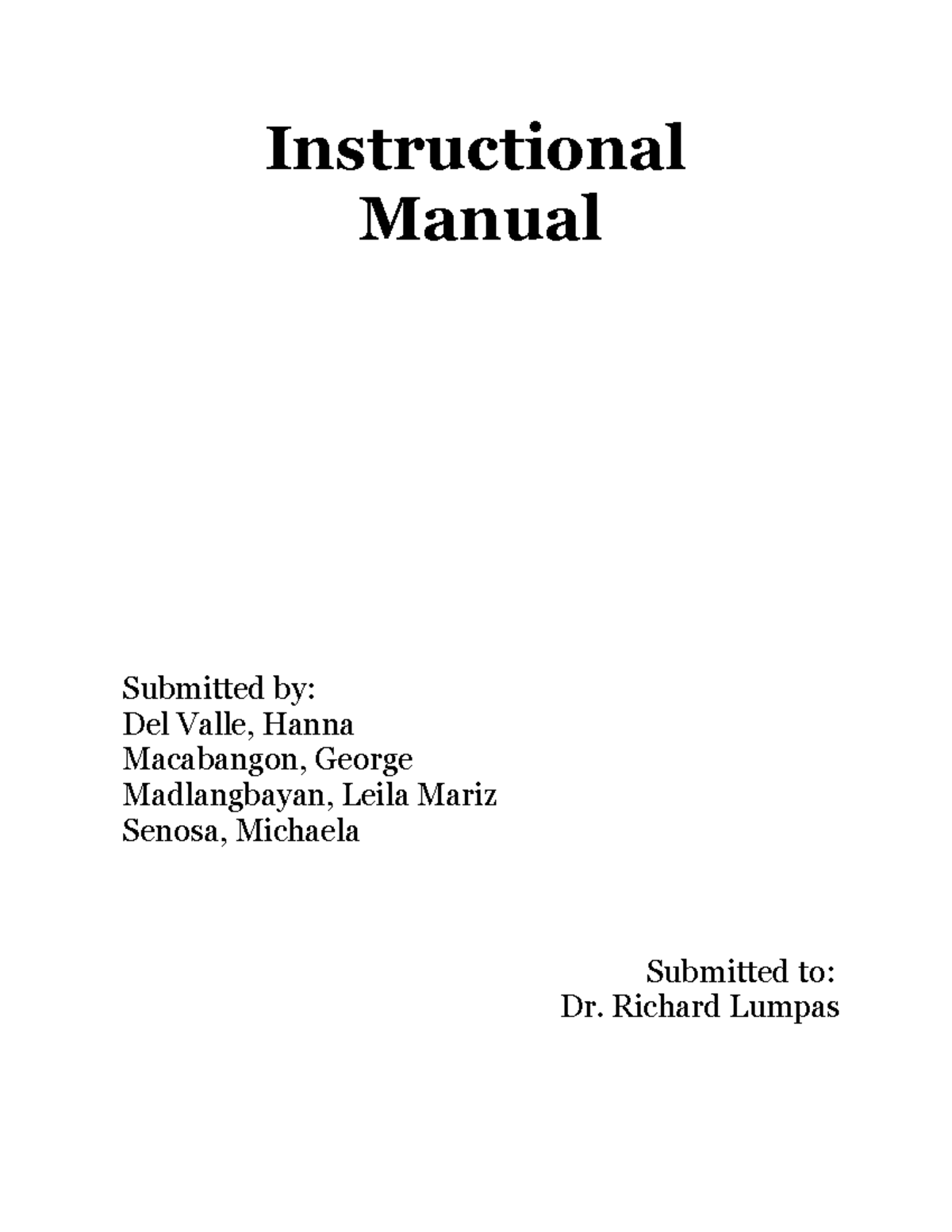 Instructional Manual - What is Instructional Manual? - Instructional ...