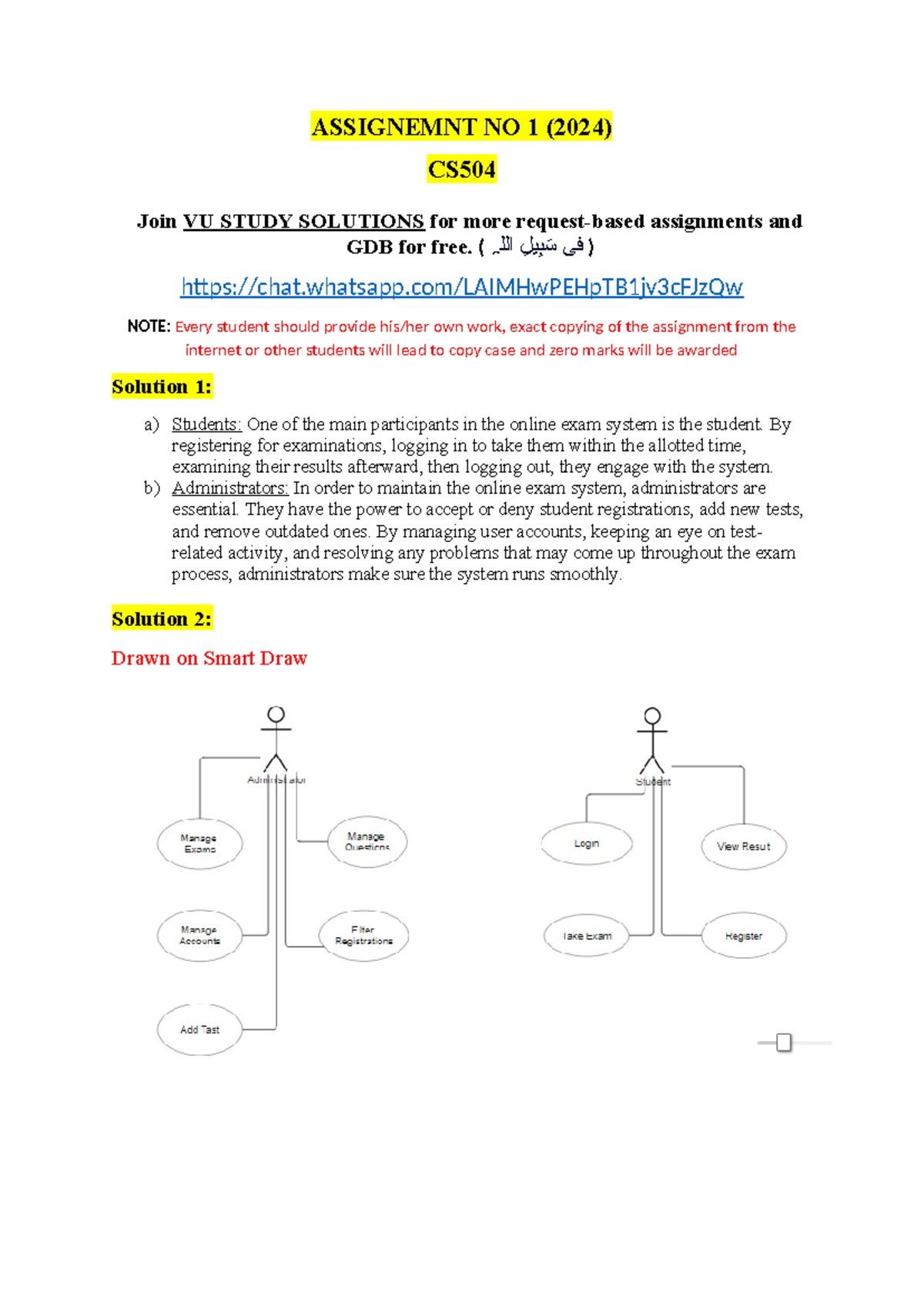 CS504 ASS#1 2024 - ASSIGNEMNT NO 1 (2024) CS Join VU STUDY SOLUTIONS for more request-based ...