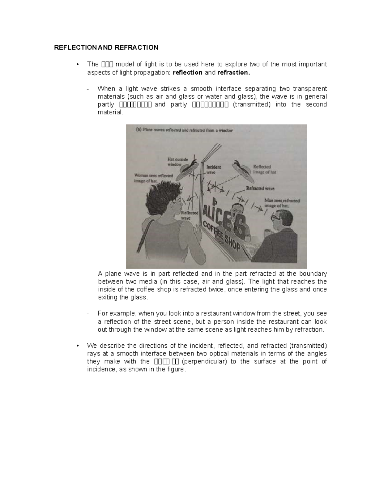 IM-44 Physics for Engineers - REFLECTION AND REFRACTION The 𝑟𝑟𝑟 model ...