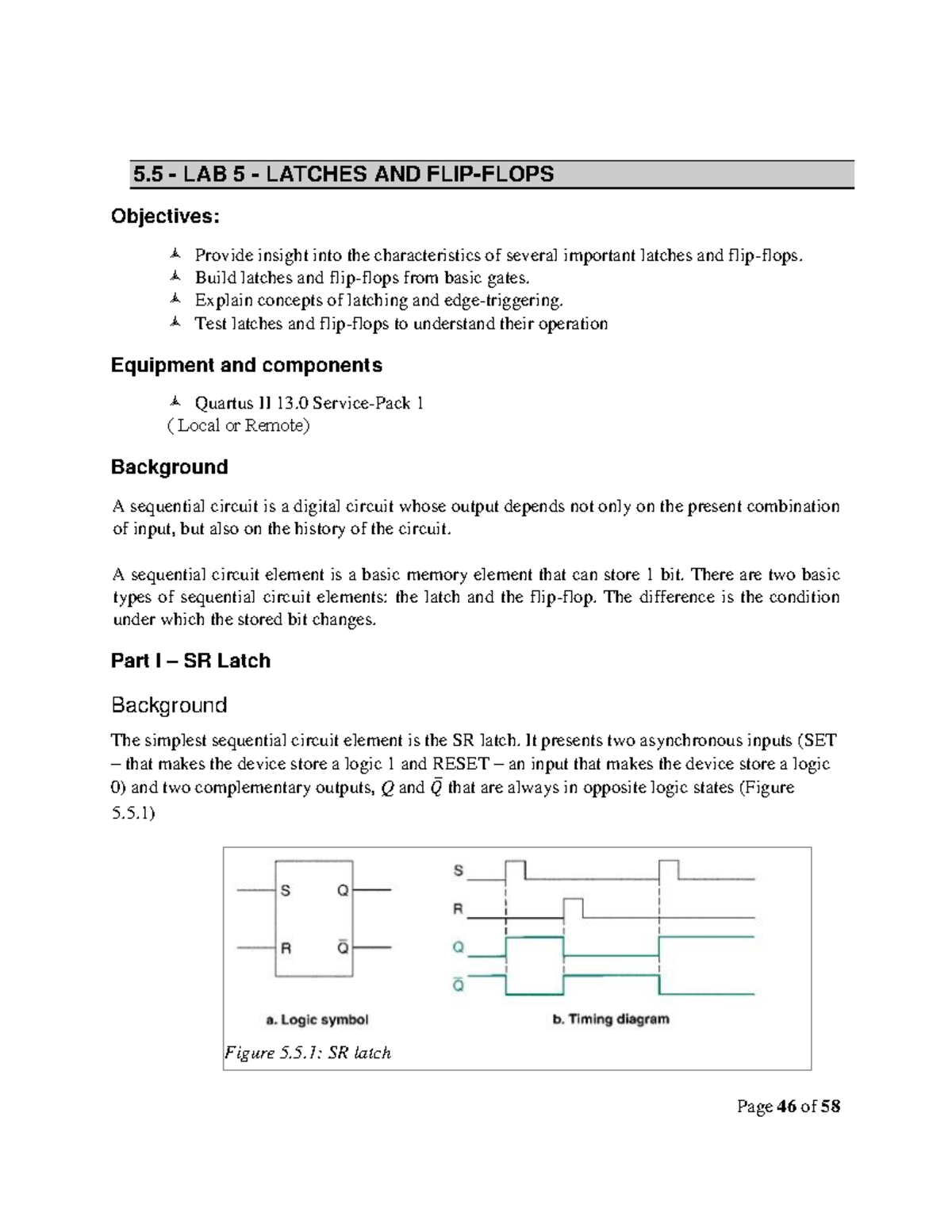 Lab 5 - lab5 - iti1100 - winter 2023 - Page 46 of 58 5 - LAB 5 - LATCHES AND FLIP-FLOPS ...