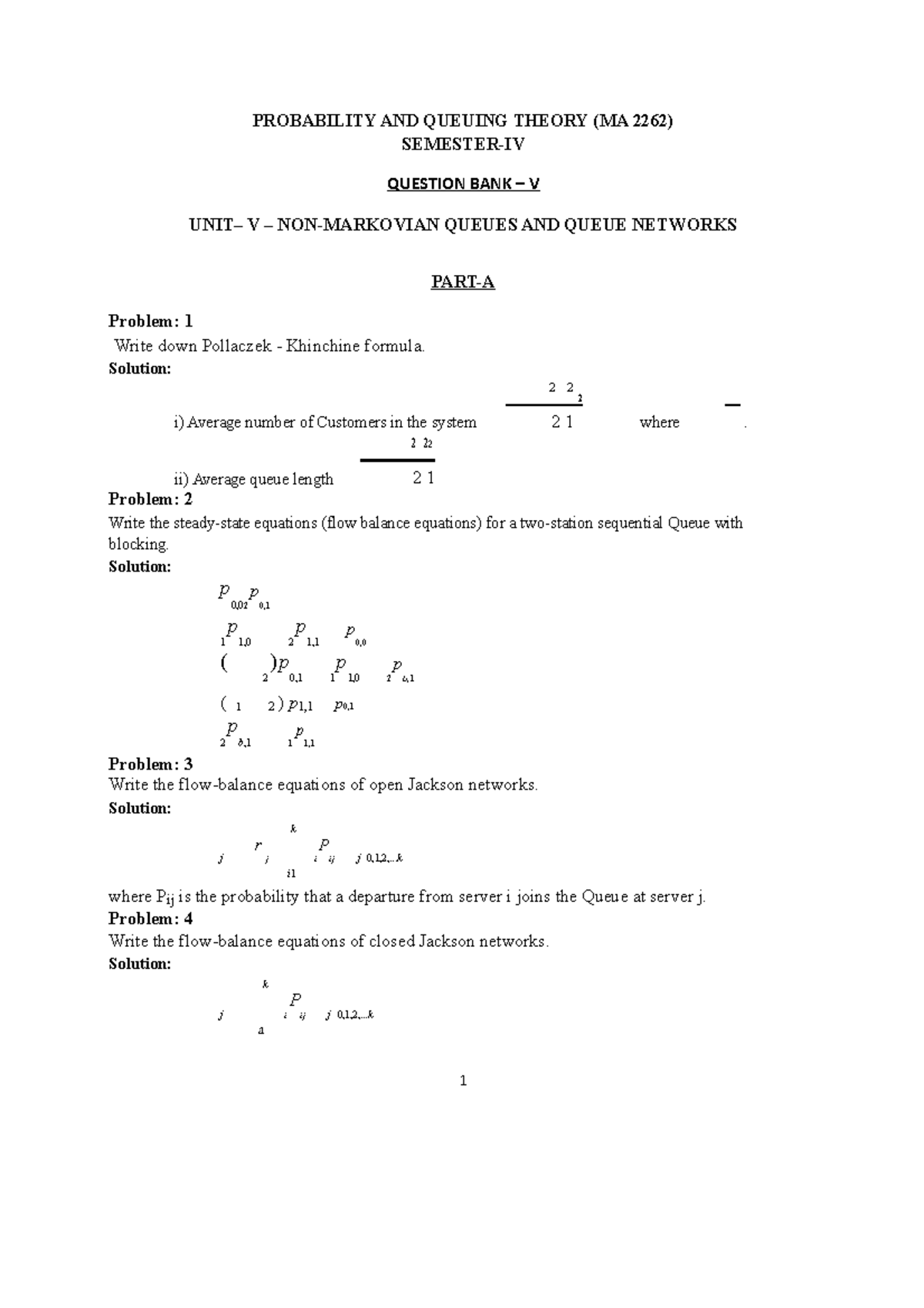 QBA-Unit-5 - Lecture notes 12-13 - PROBABILITY AND QUEUING THEORY (MA ...