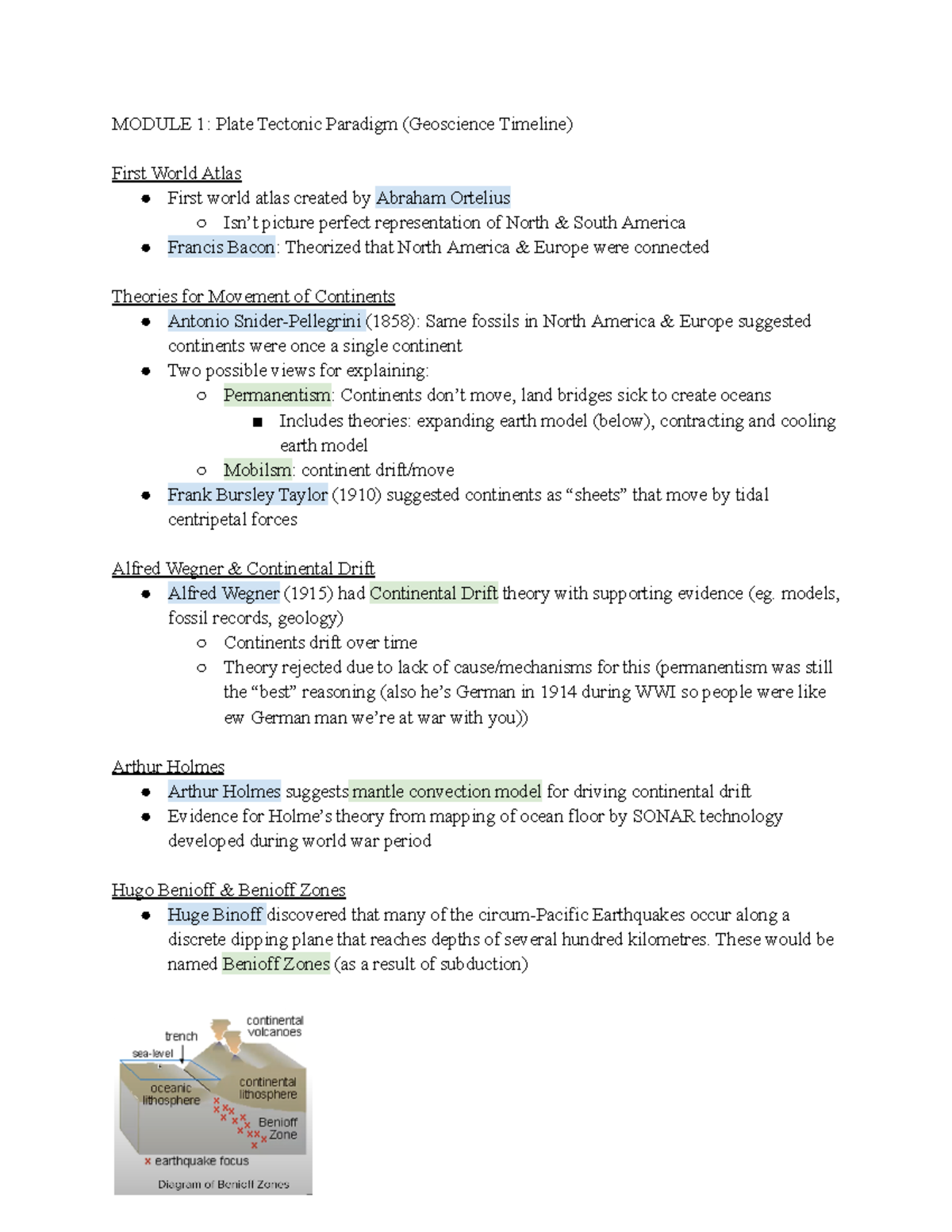 EESA06 Review (EPSA) - Summary Planet Earth - MODULE 1: Plate Tectonic ...