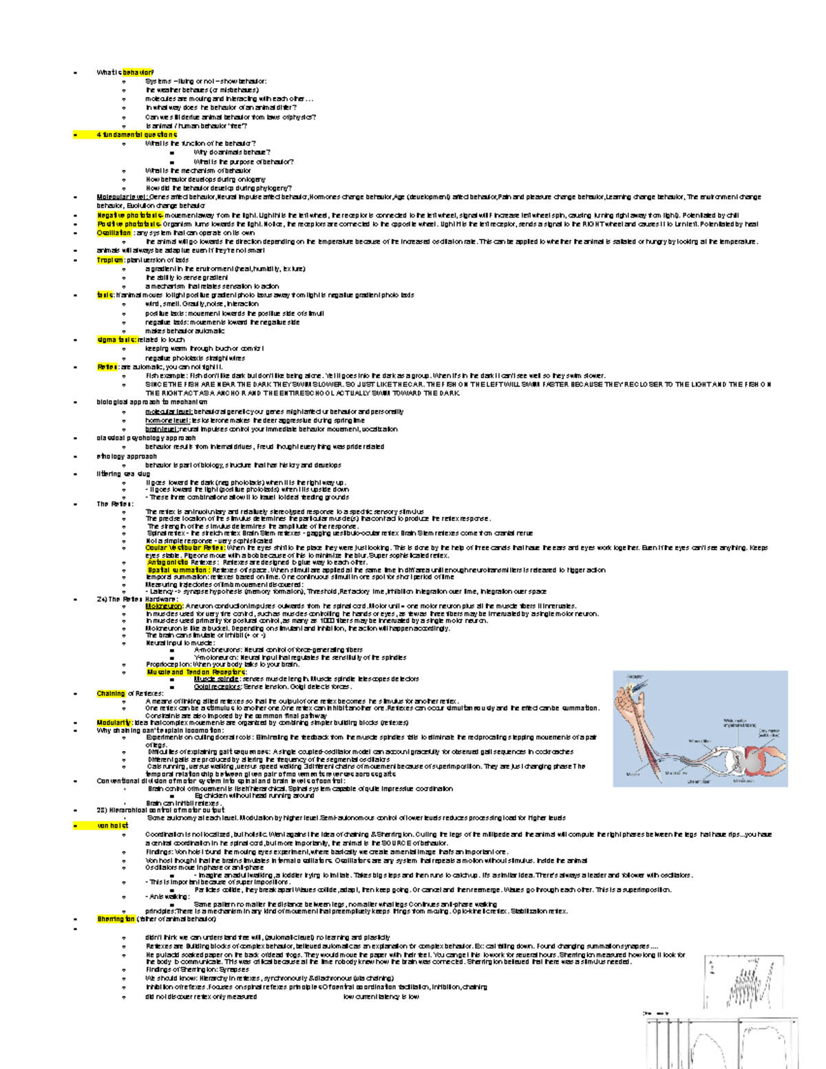 Ethology notes - Midterm review - What is behavior? Systems – living or ...