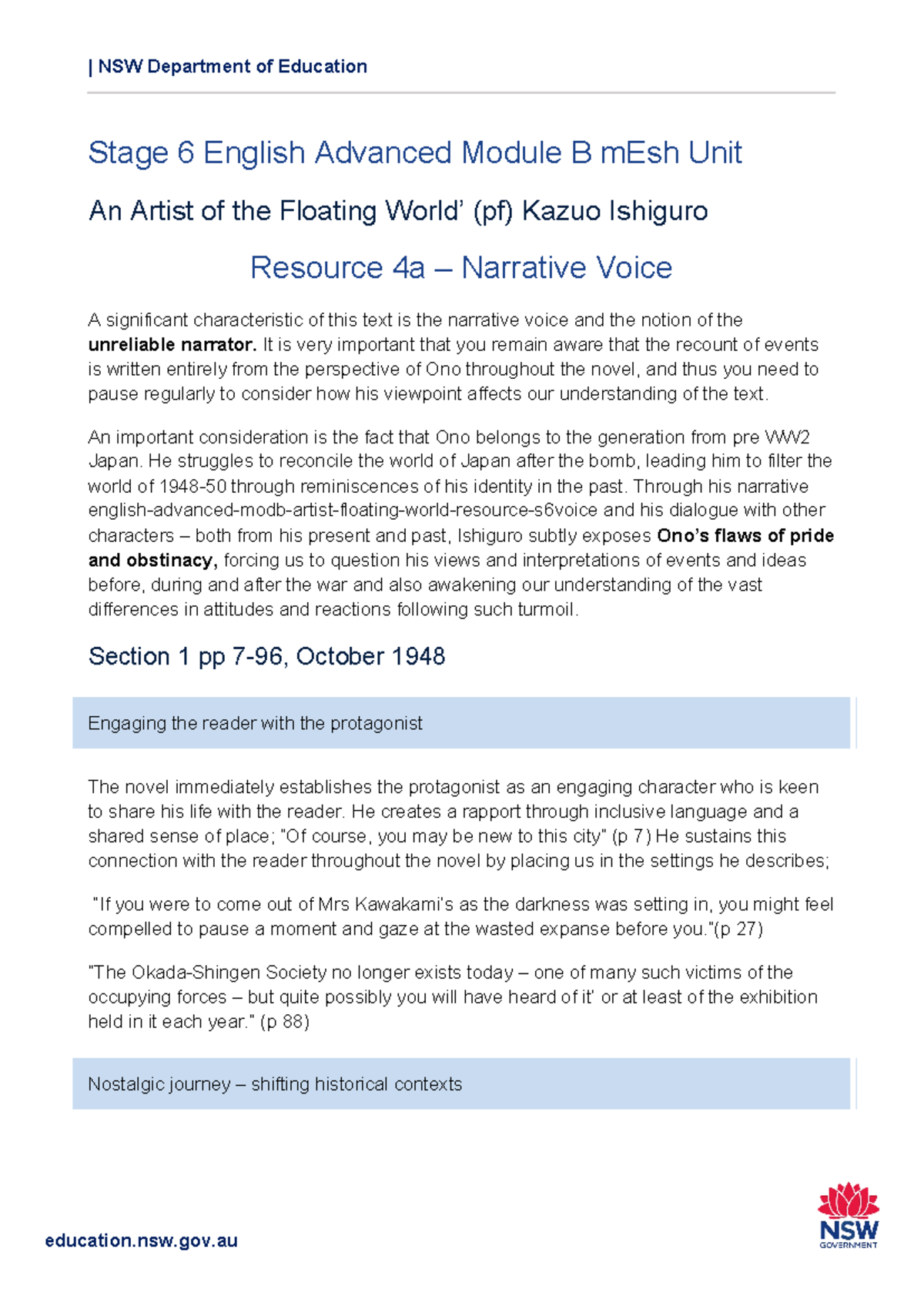 English advanced modb artist floating world resource - | NSW Department ...