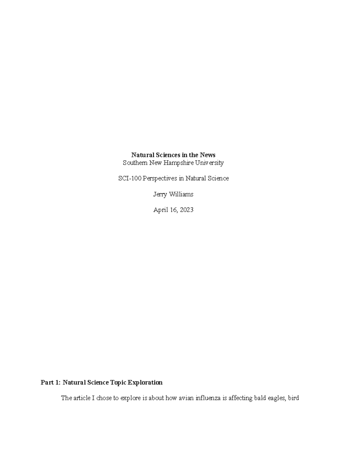 Module 7 assignment - Natural Sciences in the News Southern New ...