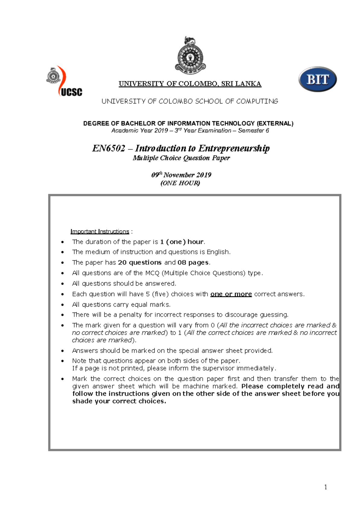EN6502 2019 - Assignment - UNIVERSITY OF COLOMBO, SRI LANKA UNIVERSITY ...