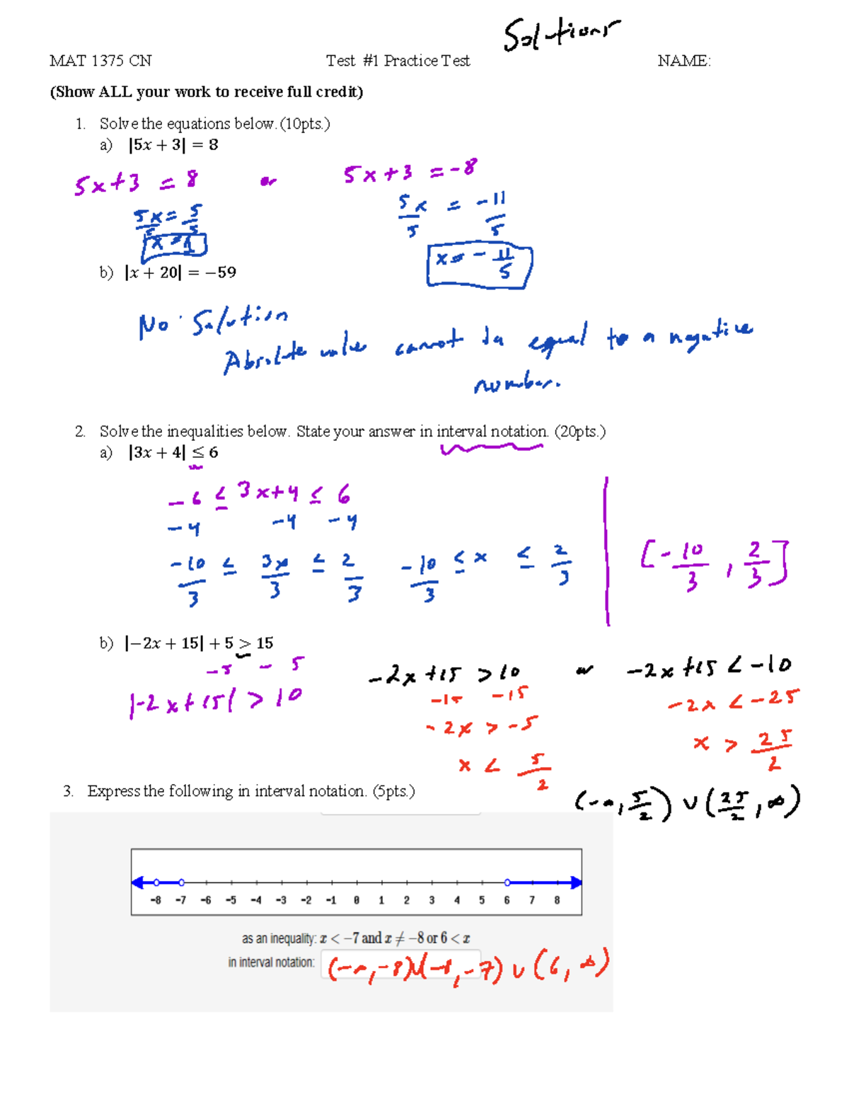 Test 1 Practice Test - Study for first test precalc - MAT 1375 CN Test ...