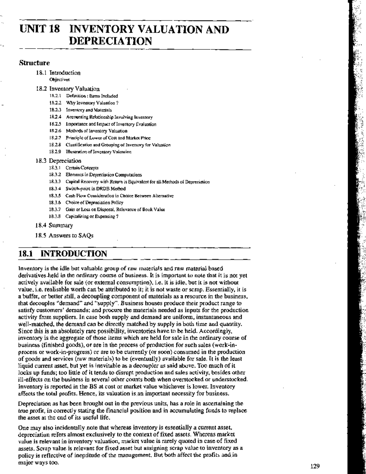 Unit-18 - altaf ahmads - UNIT 18 INVENTORY VALUATION AND DEPRECIATION ...