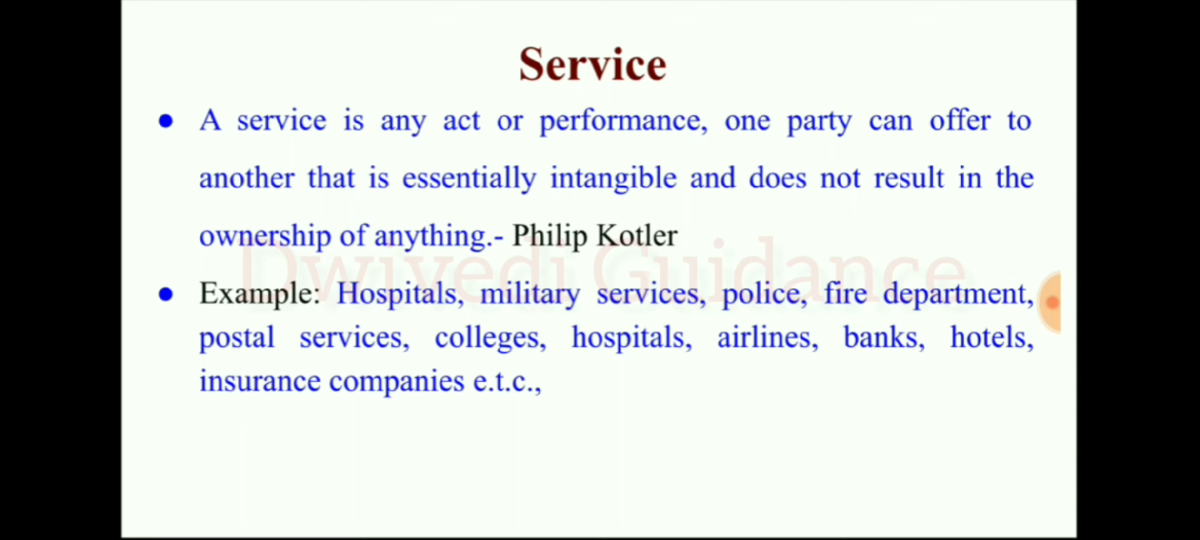 Unit 4 b2b - B2b & service marketing - Service A service is any act or ...