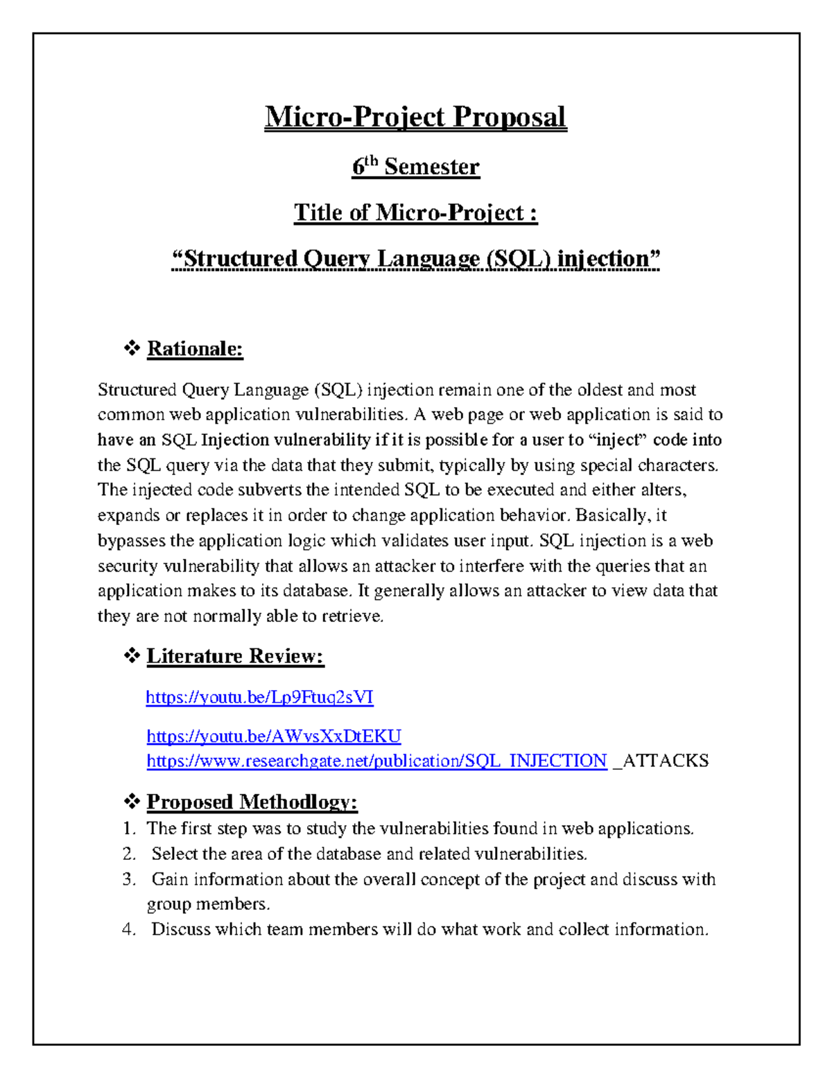 ETI Proposal - nnnnnn nnnnnnnnn - Micro-Project Proposal 6 th Semester ...