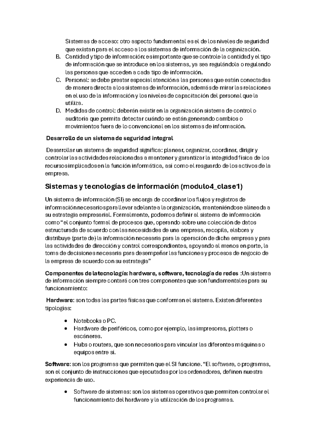 M4 sio - resumen m4 sio - Sistemas de acceso: otro aspecto fundamental es el de los niveles de ...