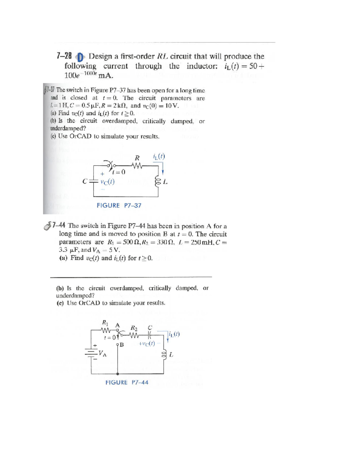 HW6 soln - homework - Problem 7 ‐ 37 The switch in Figure P7‐ 37 has been open for a long time ...