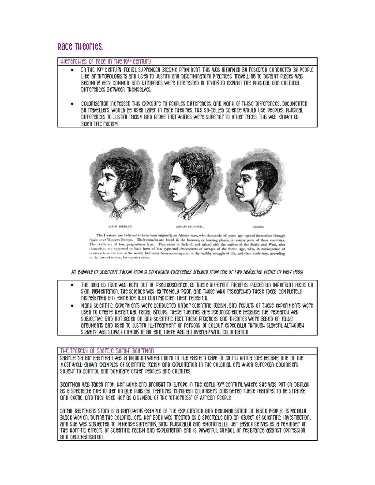 Lesson one module 11 history - Race theories. Hierarchies of race in ...