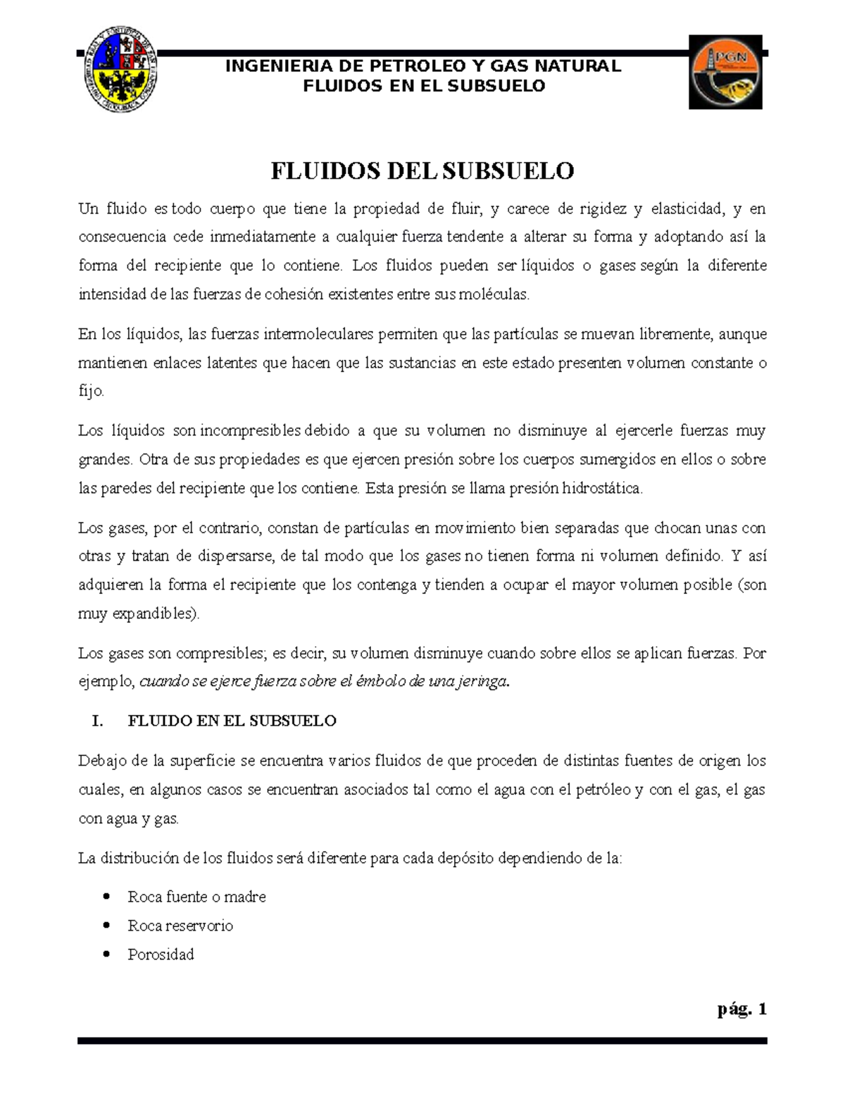 Fluidos DEL Subsuelo - FLUIDOS EN EL SUBSUELO FLUIDOS DEL SUBSUELO Un ...