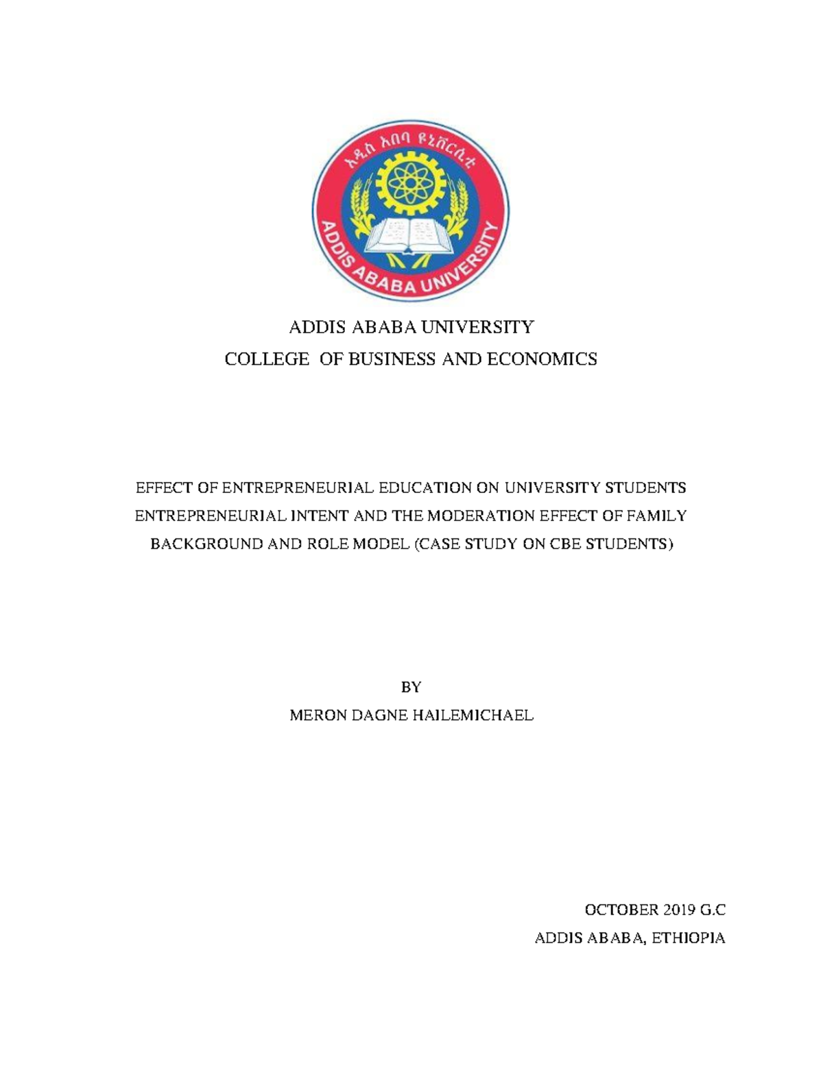 GUDINA ALEMU TRAIL - ADDIS ABABA UNIVERSITY COLLEGE OF BUSINESS AND ...