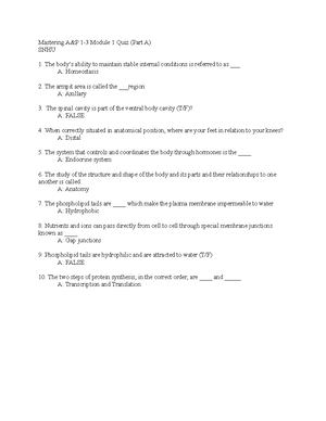 3-2 Mastering A&P Lab Module Three Quiz - A sarcomere is ________. a compartment in a ...