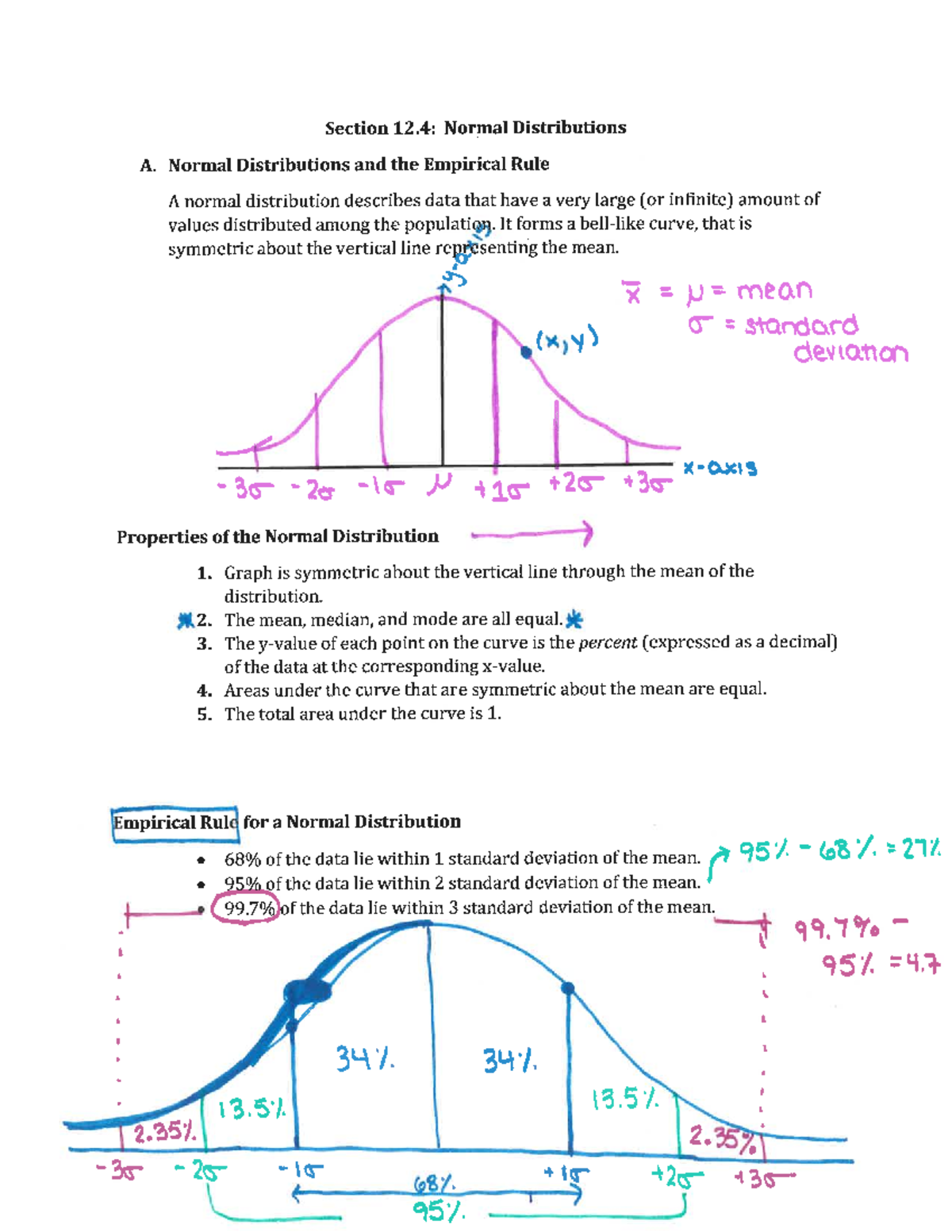 Completed 12 - Lecture notes 12.4 - Section 12: Normal Distributions A ...