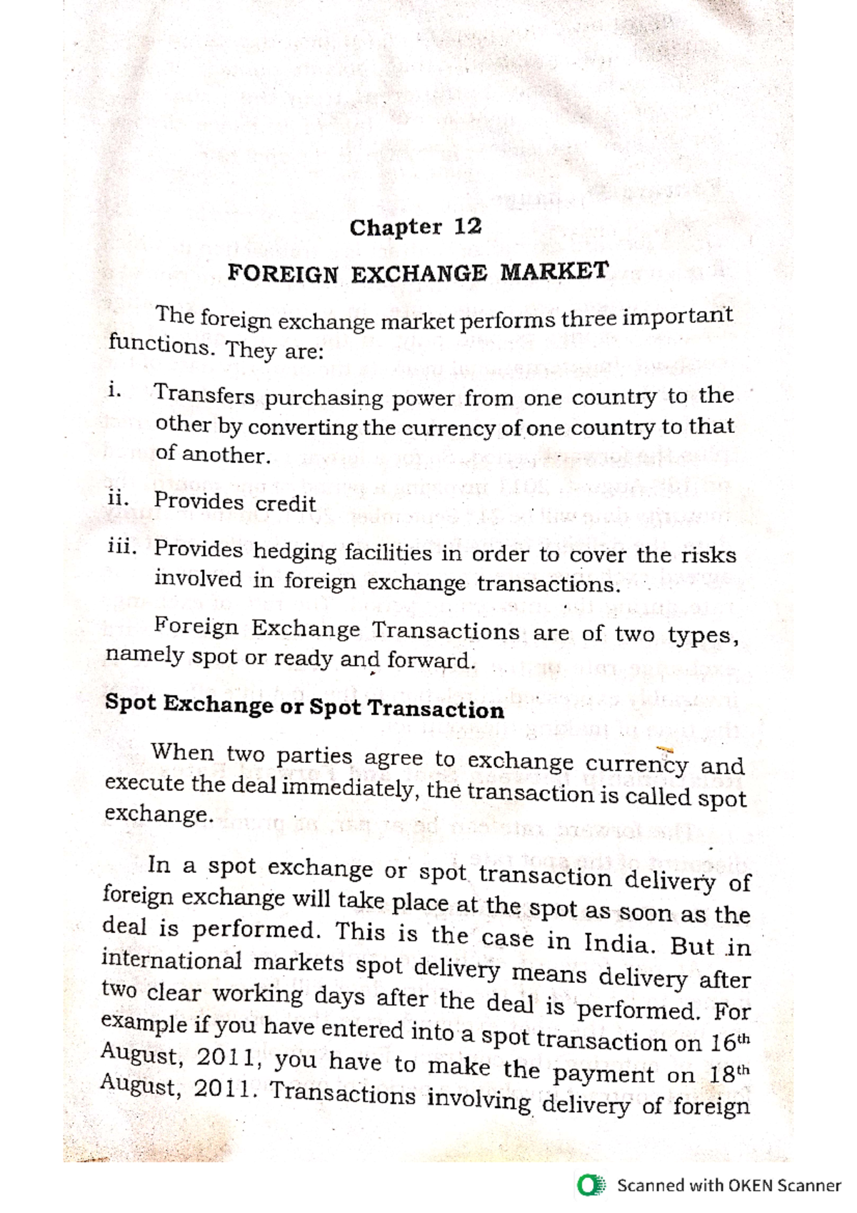Foreign exchange market - B.A Economics - Studocu