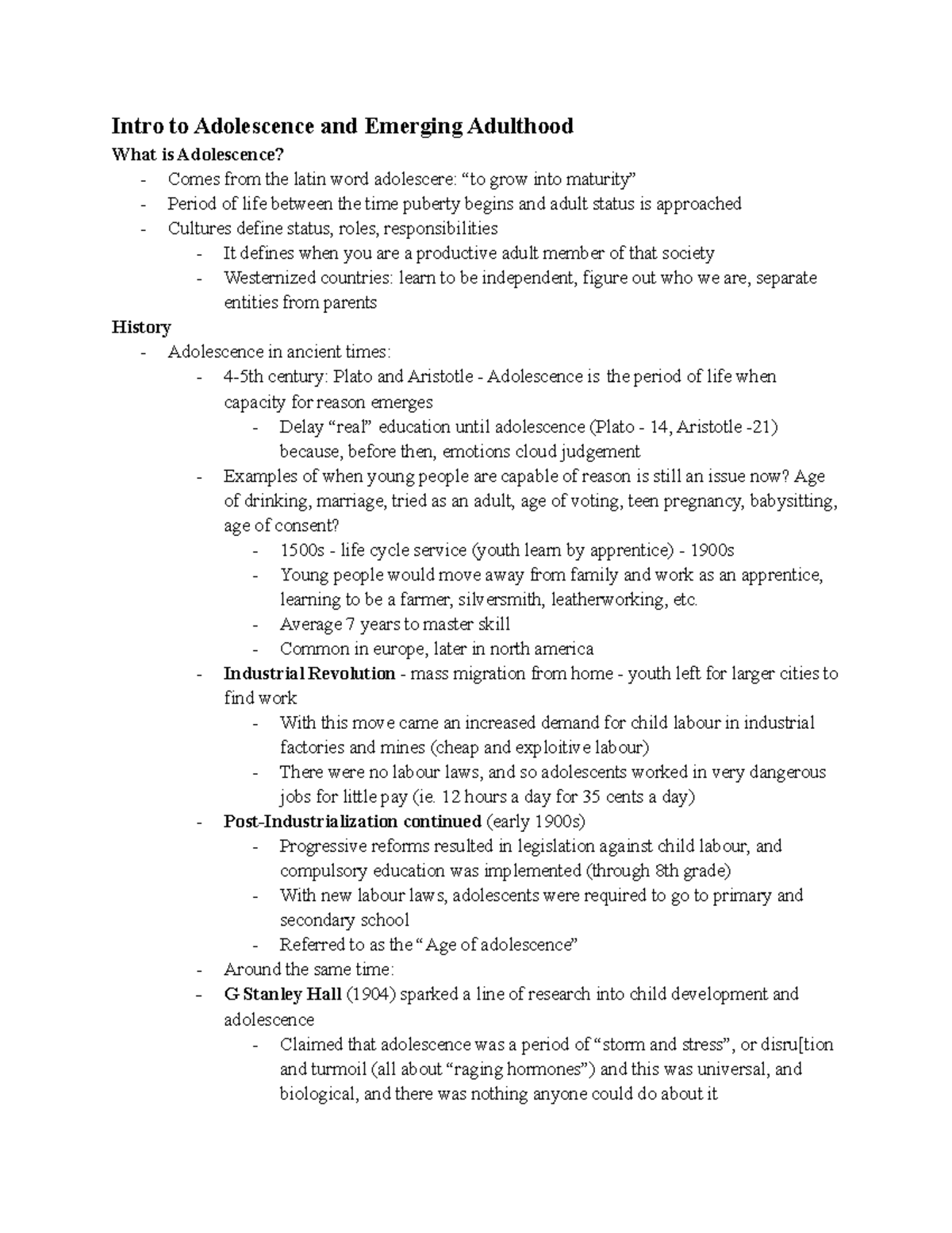Adolescent- Psychology-1 - Intro to Adolescence and Emerging Adulthood ...