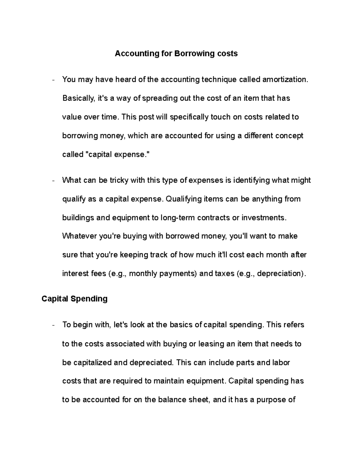 Accounting for Borrowing costs Lecture Notes - Accounting for Borrowing ...