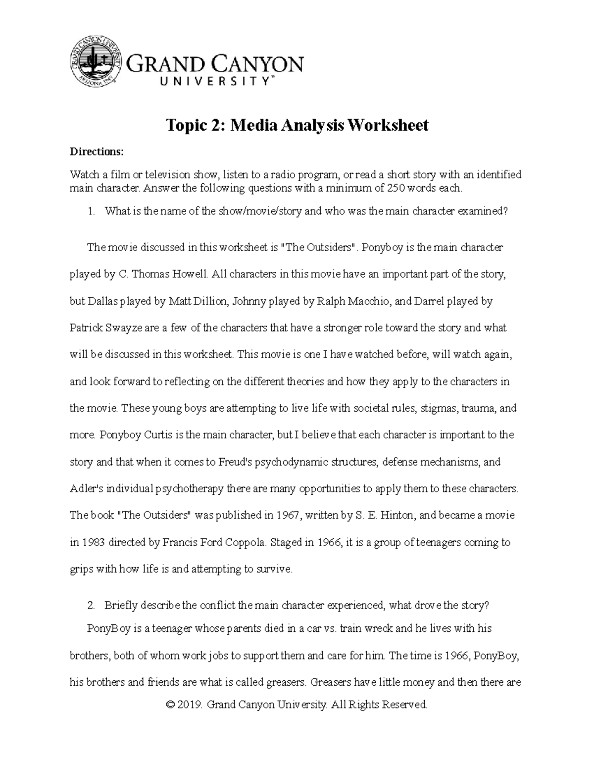 Media Analysis Worksheet - Topic 2: Media Analysis Worksheet Directions ...