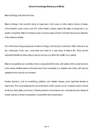 Reading Comprehension MCQs Ancient Civilizations - Reading ...