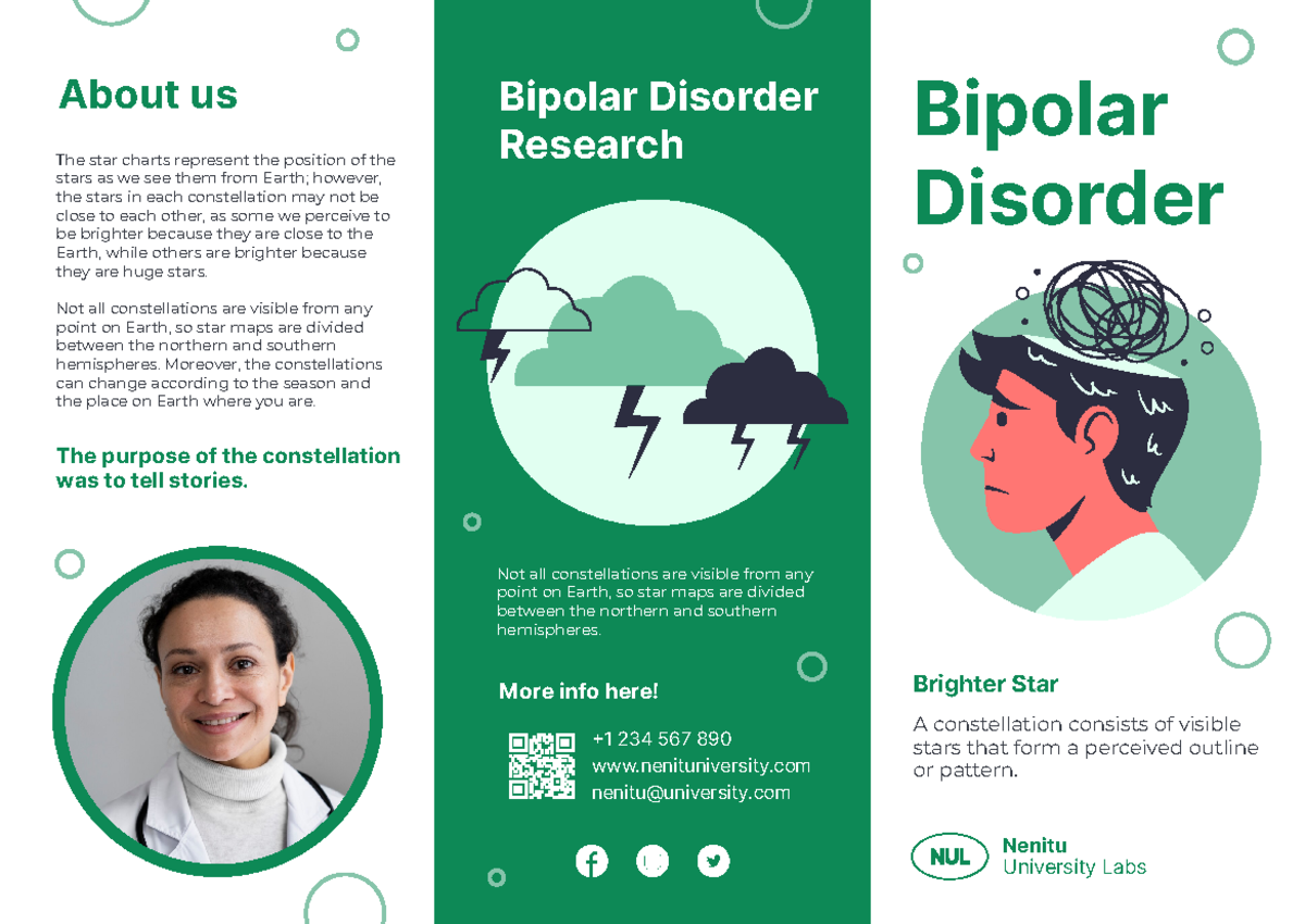 Wepik professional bipolar disorder awareness trifold brochure ...