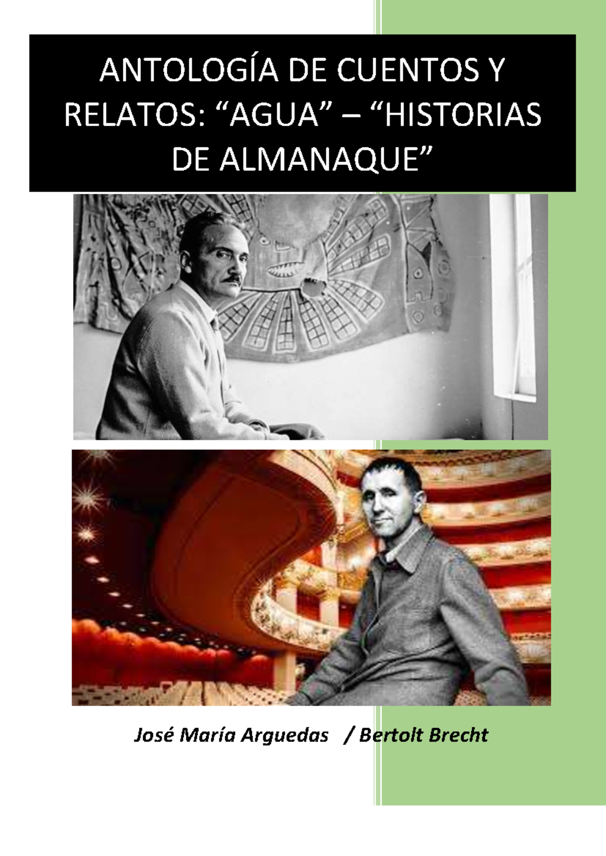 62566 fb507ac17f8a1144276653 faa2e - José María Arguedas / Bertolt Brecht ANTOLOGÍA DE CUENTOS Y ...