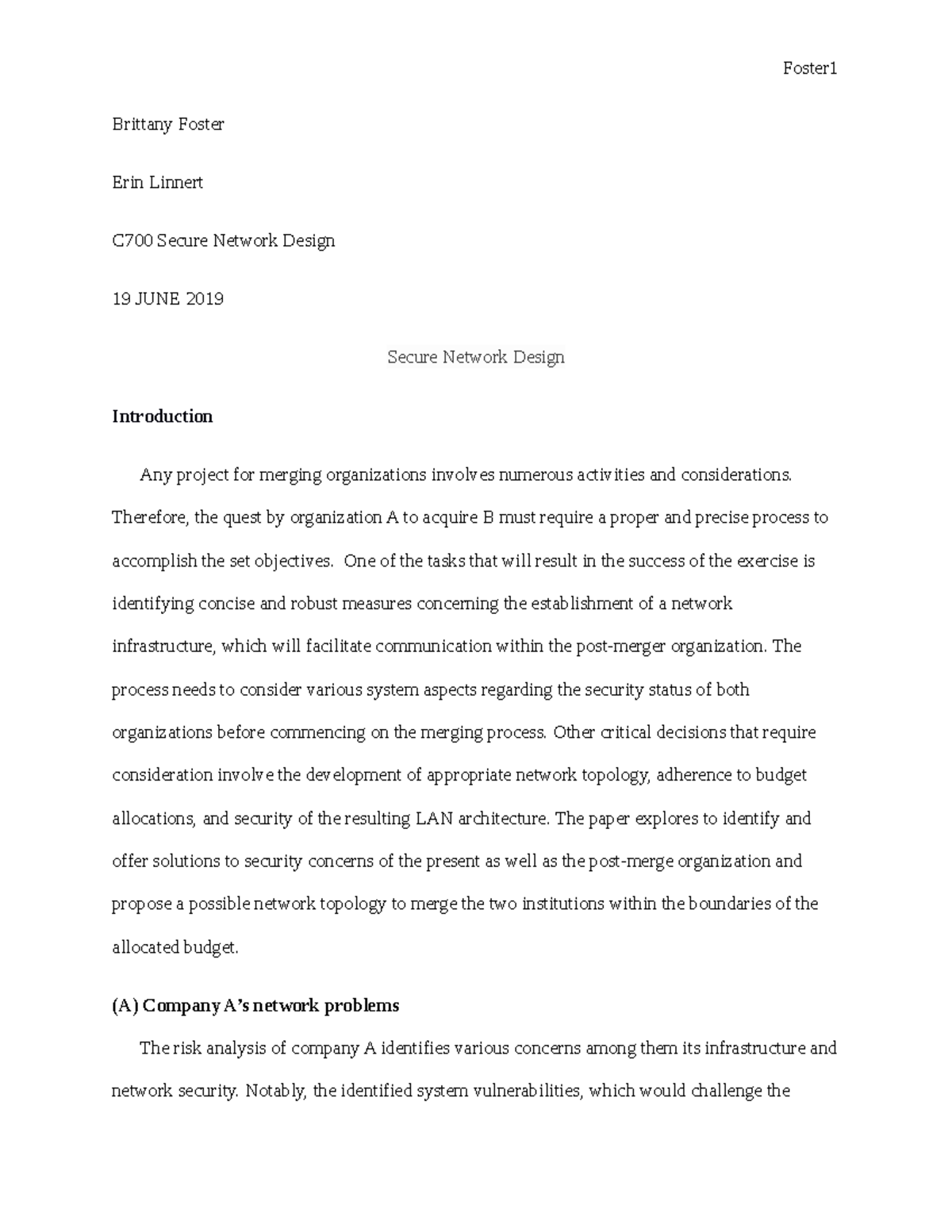 Secure network design - lecture notes - Brittany Foster Erin Linnert ...
