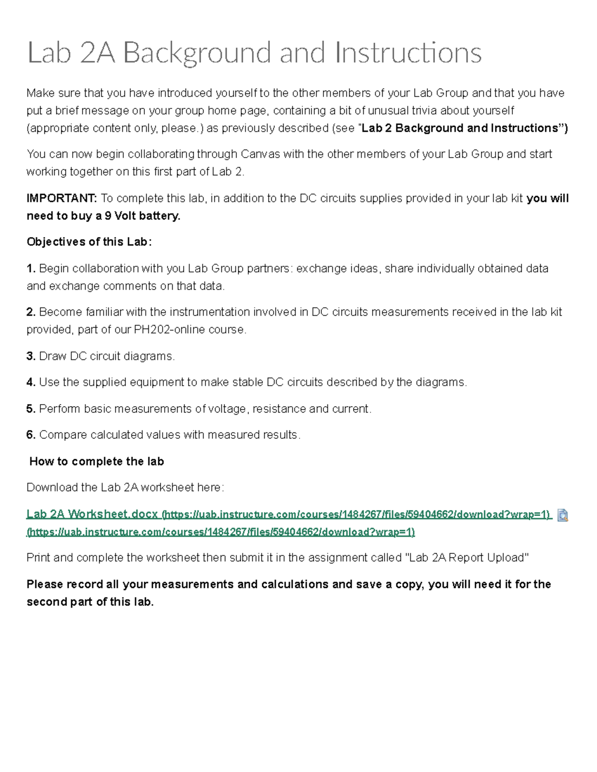 Lab 2A Instructions - Lab 2A Background and Instruc!ons Make sure that ...