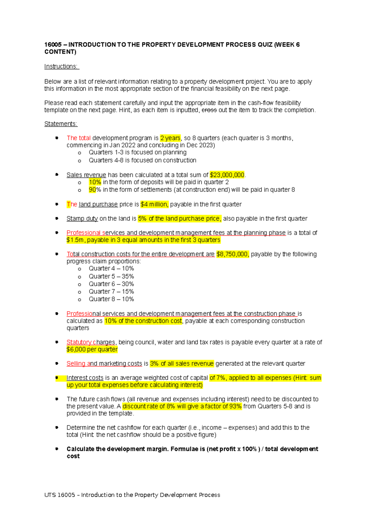 Quiz 5 (2022) - week 5 quiz q and a - 16005 – INTRODUCTION TO THE ...