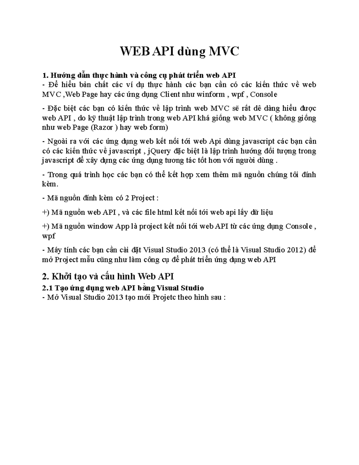 WEB API dung MVC - asdf - WEB API dùng MVC 1. Hướng dẫn thực hành và ...