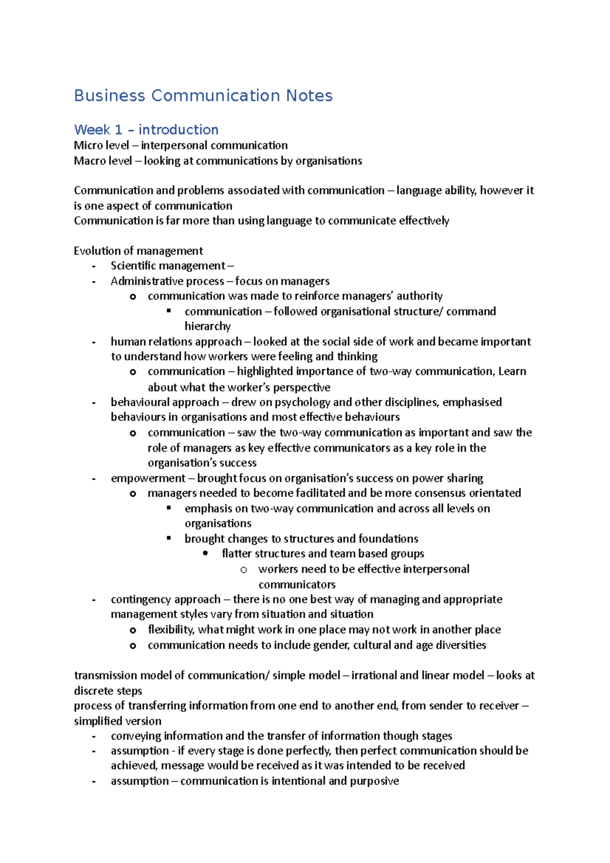Business Communication Notes - receiver giving no response is a ...